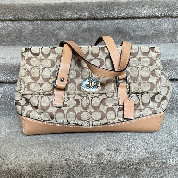 Coach | Bags | Coach Medium Canvas And Leather Satchel | Poshmark